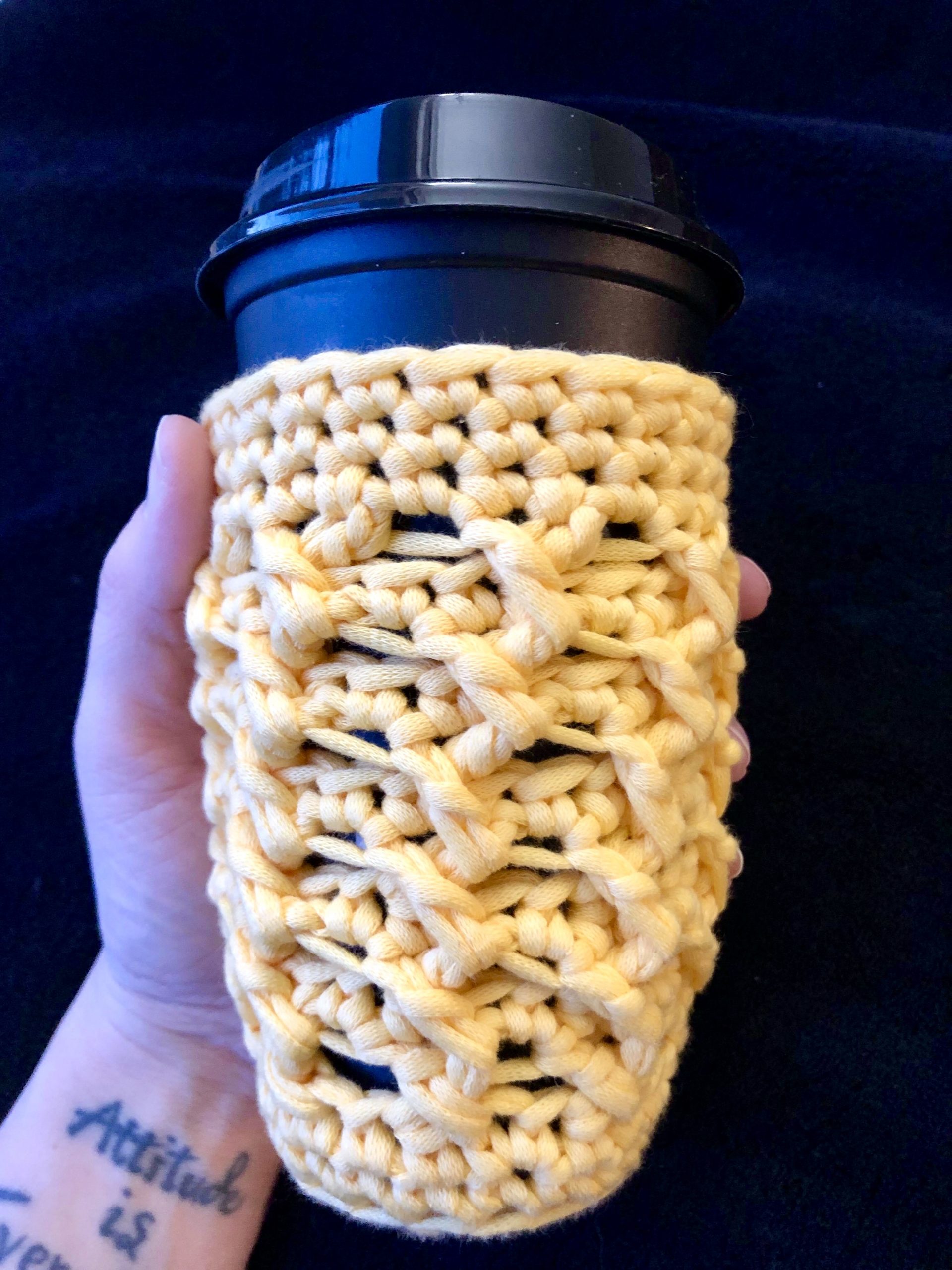 Crochet Cold Cup Cozy Pattern - Through The Loop Yarn Craft