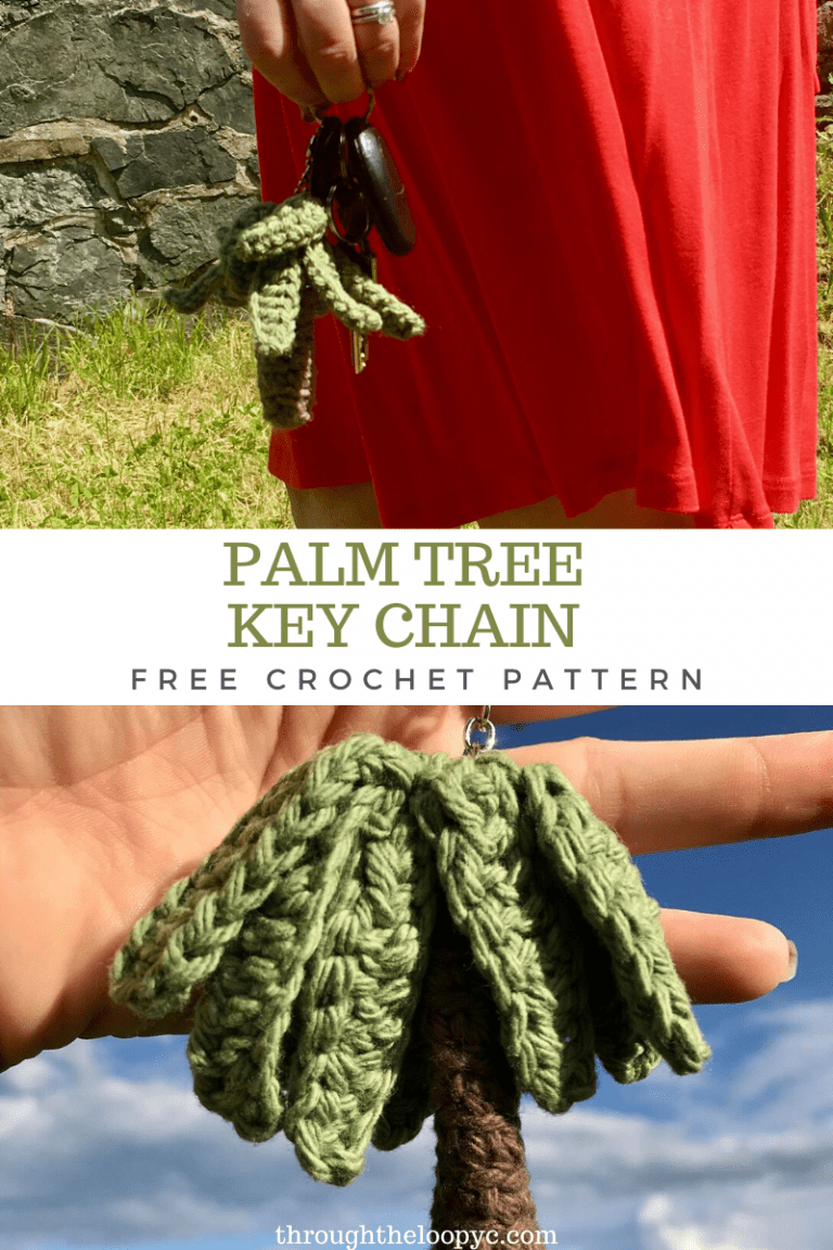 Palm Tree Key Chain - Free Pattern - Through The Loop Yarn Craft