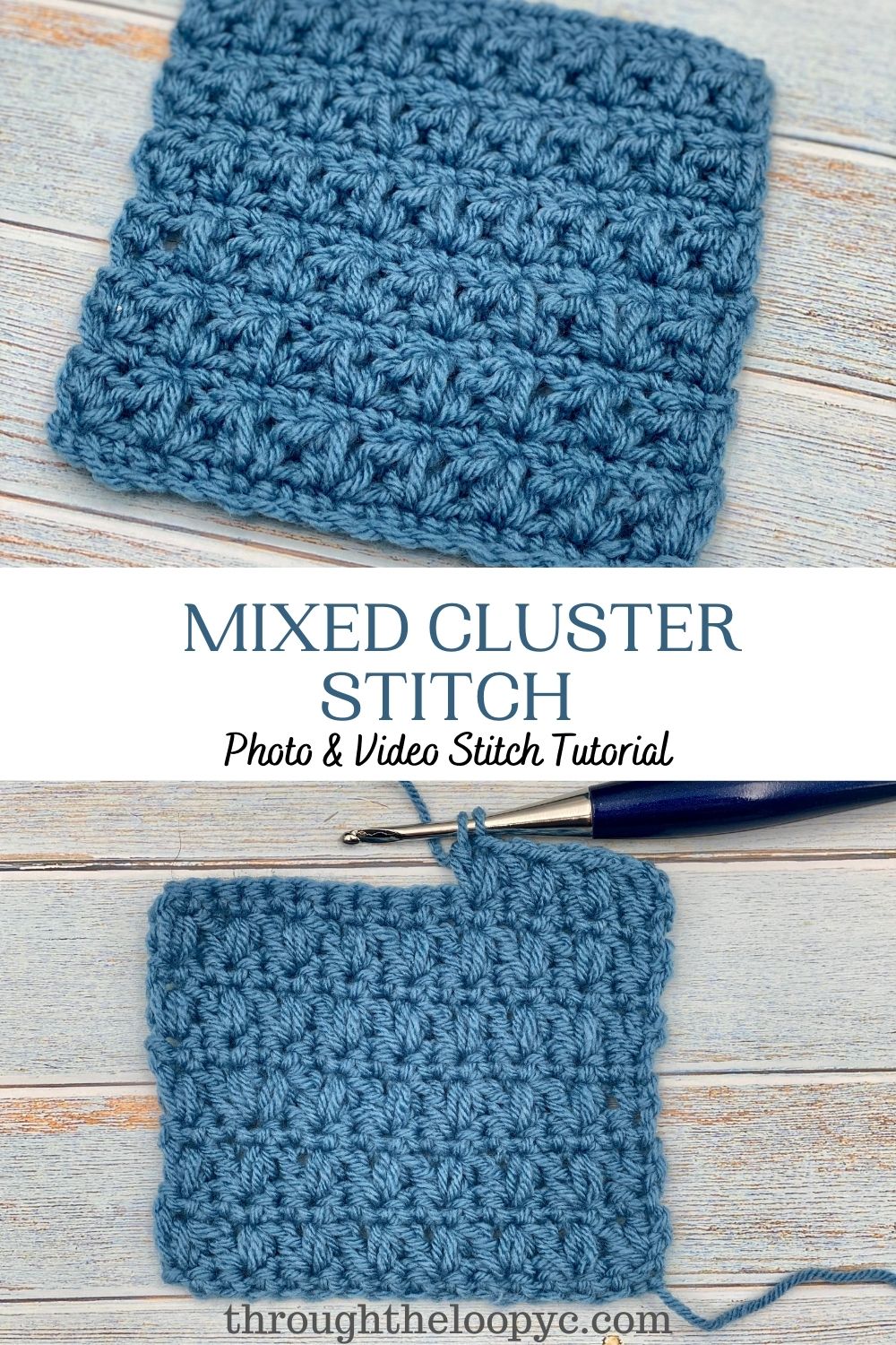 Mixed Cluster Stitch - Through The Loop Yarn Craft