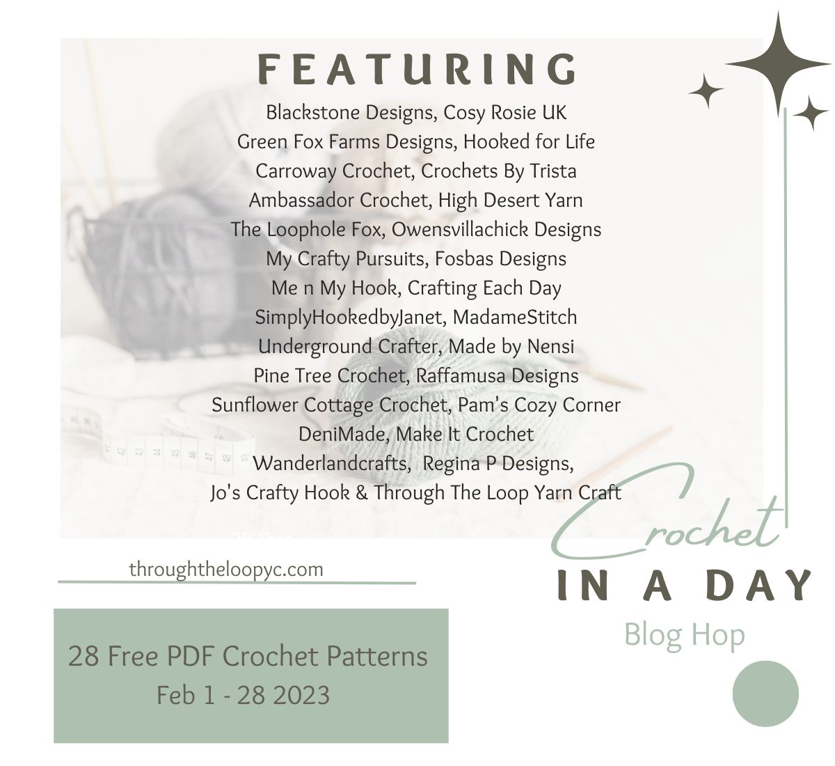 28 Crochet In A Day Patterns - Through The Loop Yarn Craft